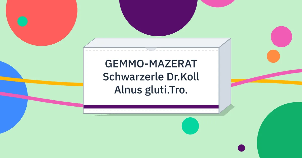 Symbolbild: Packung mit der Aufschrift GEMMO-MAZERAT Schwarzerle Dr.Koll Alnus gluti.Tro. (PZN 20059863) – Verfügbarkeit und Bezug in Apotheken in Frankfurt am Main