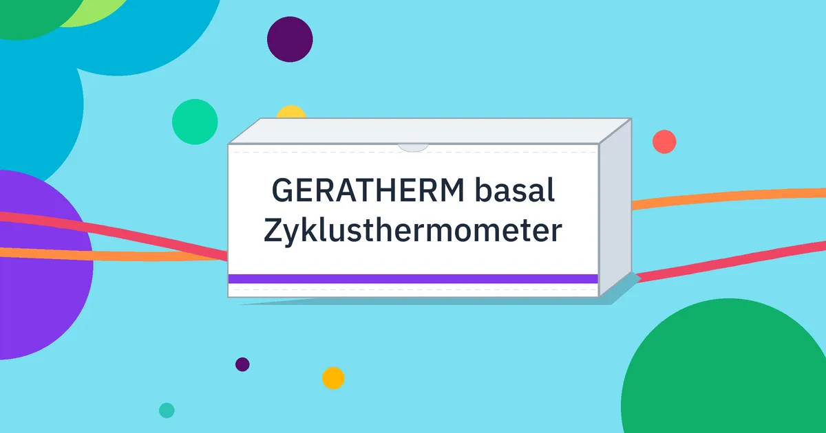 Symbolbild: Packung mit der Aufschrift GERATHERM basal Zyklusthermometer (PZN 20221045) – Verfügbarkeit und Bezug in Apotheken in Frankfurt am Main