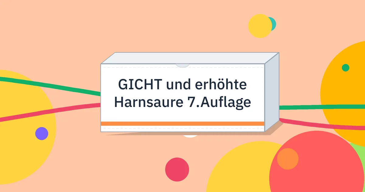 Symbolbild: Packung mit der Aufschrift GICHT und erhöhte Harnsaure 7.Auflage (PZN 09011784) – Verfügbarkeit und Bezug in Apotheken in Frankfurt am Main