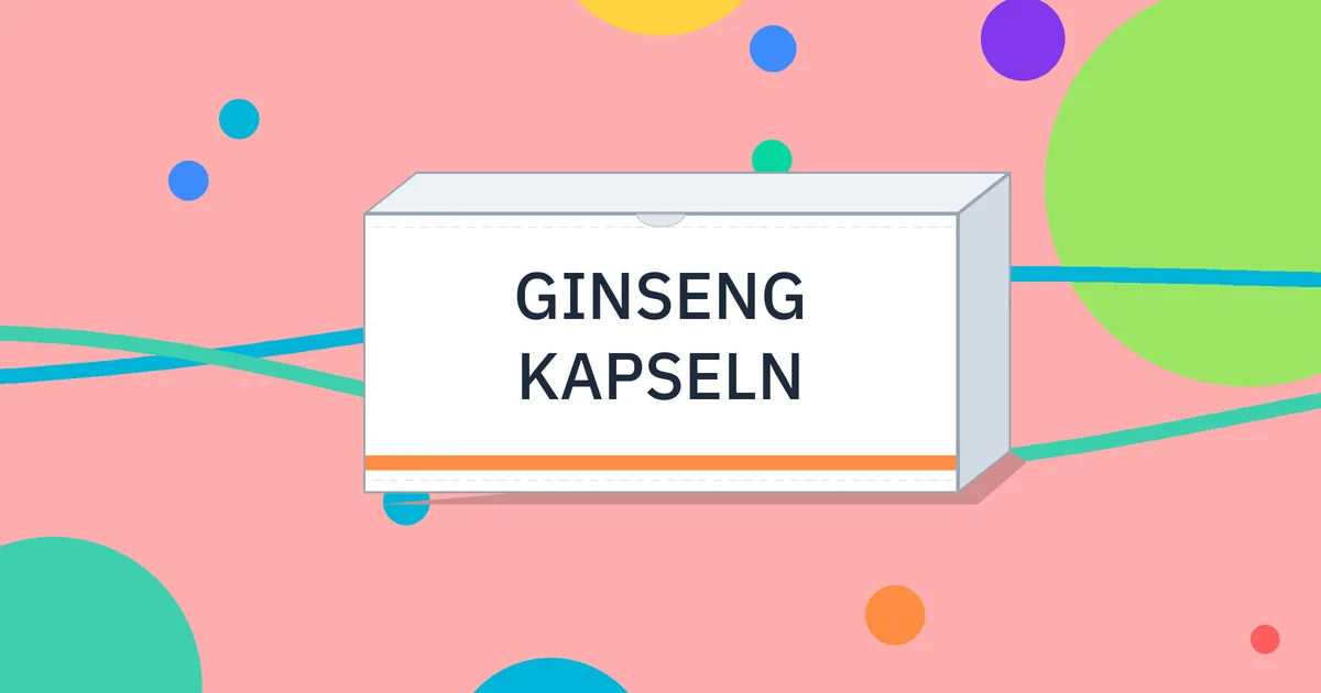 Symbolbild: Packung mit der Aufschrift GINSENG KAPSELN (PZN 06994591) – Verfügbarkeit und Bezug in Apotheken in Frankfurt am Main