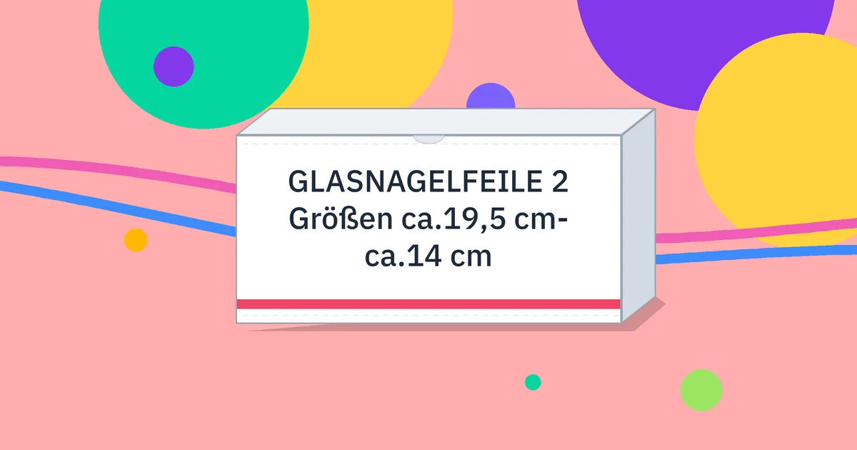 Symbolbild: Packung mit der Aufschrift GLASNAGELFEILE 2 Größen ca.19,5 cm-ca.14 cm (PZN 20421241) – Verfügbarkeit und Bezug in Apotheken in Frankfurt am Main