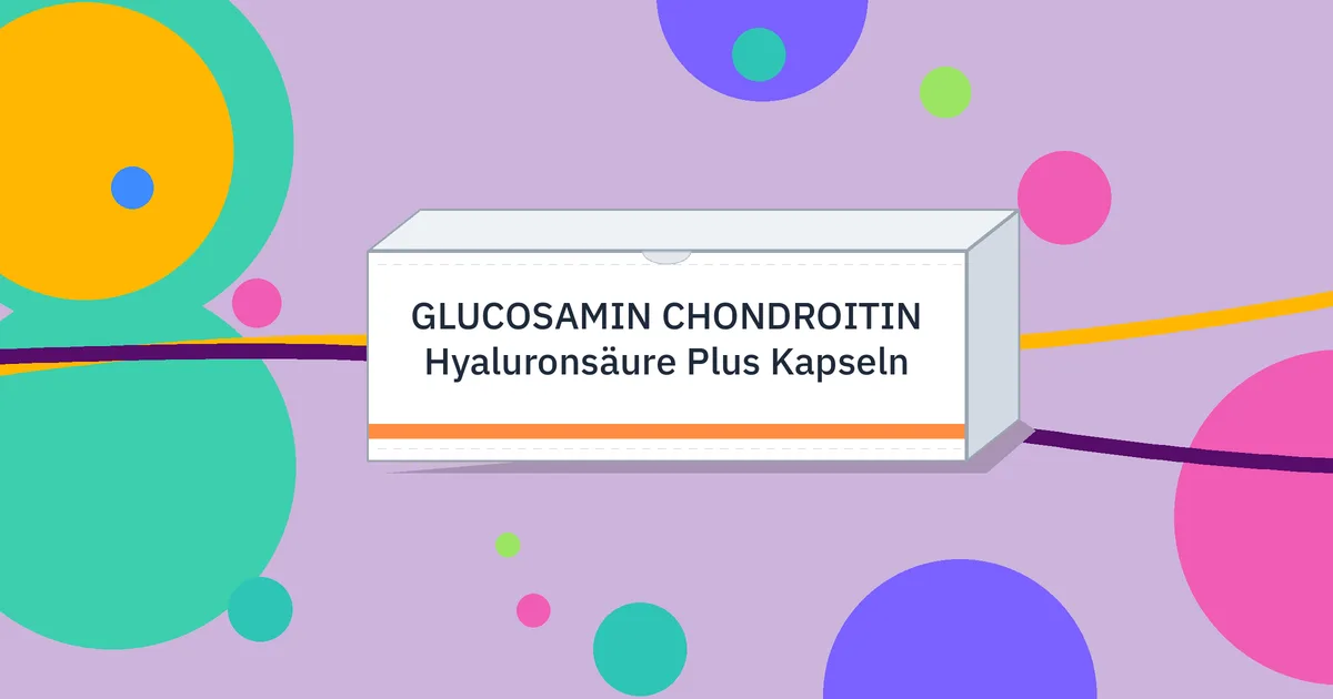 Symbolbild: Packung mit der Aufschrift GLUCOSAMIN CHONDROITIN Hyaluronsäure Plus Kapseln (PZN 10108069) – Verfügbarkeit und Bezug in Apotheken in Frankfurt am Main
