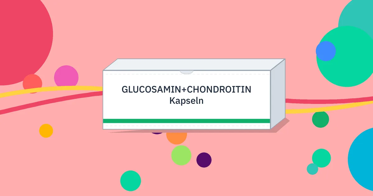 Symbolbild: Packung mit der Aufschrift GLUCOSAMIN+CHONDROITIN Kapseln (PZN 03435402) – Verfügbarkeit und Bezug in Apotheken in Frankfurt am Main