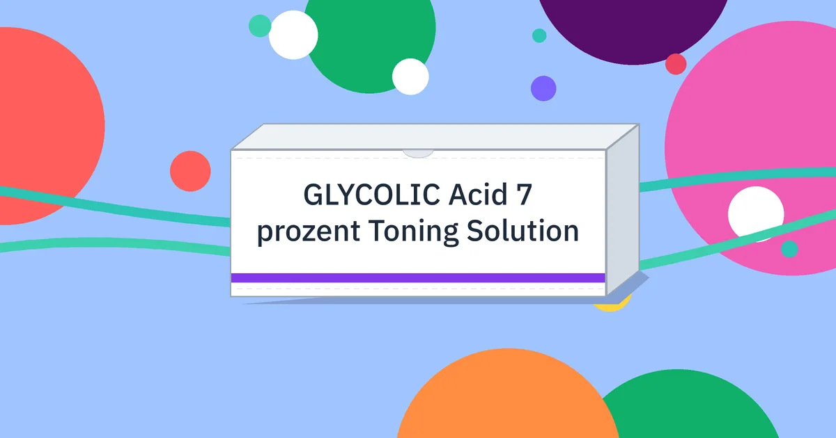 Symbolbild: Packung mit der Aufschrift GLYCOLIC Acid 7 prozent Toning Solution (PZN 18892832) – Verfügbarkeit und Bezug in Apotheken in Frankfurt am Main