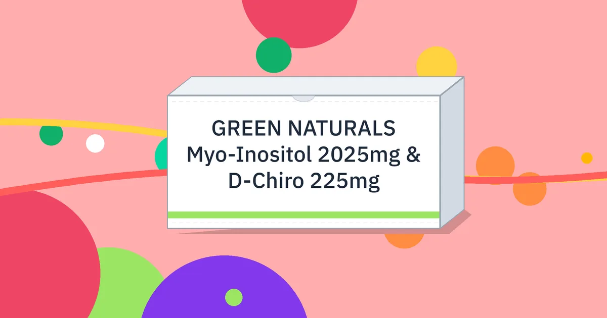 Symbolbild: Packung mit der Aufschrift GREEN NATURALS Myo-Inositol 2025mg & D-Chiro 225mg (PZN 20294216) – Verfügbarkeit und Bezug in Apotheken in Frankfurt am Main