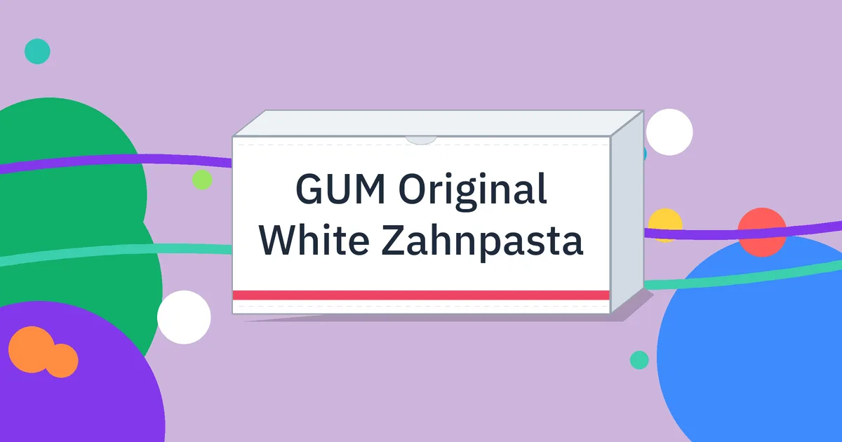 Symbolbild: Packung mit der Aufschrift GUM Original White Zahnpasta (PZN 04818536) – Verfügbarkeit und Bezug in Apotheken in Frankfurt am Main