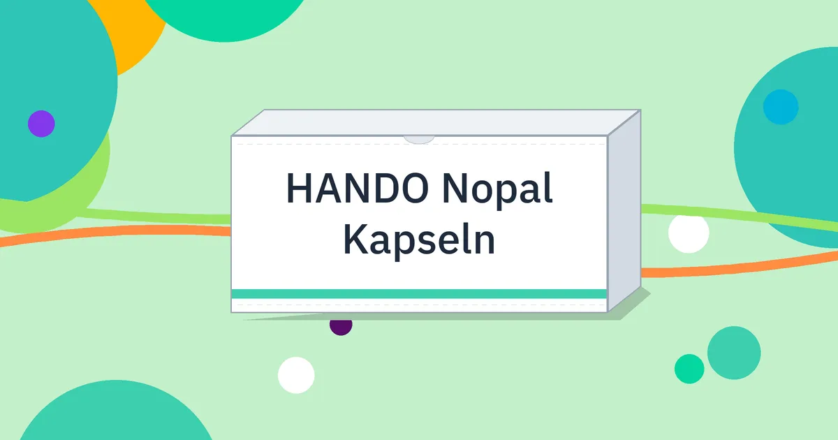 Symbolbild: Packung mit der Aufschrift HANDO Nopal Kapseln (PZN 01518118) – Verfügbarkeit und Bezug in Apotheken in Frankfurt am Main