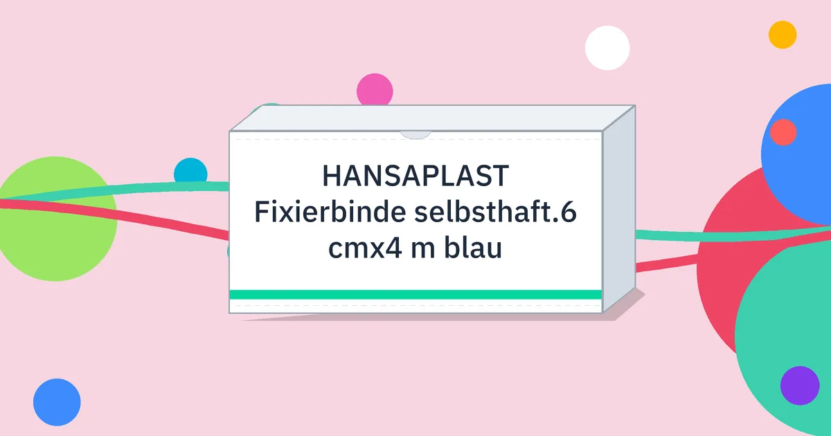 Symbolbild: Packung mit der Aufschrift HANSAPLAST Fixierbinde selbsthaft.6 cmx4 m blau (PZN 16744895) – Verfügbarkeit und Bezug in Apotheken in Frankfurt am Main