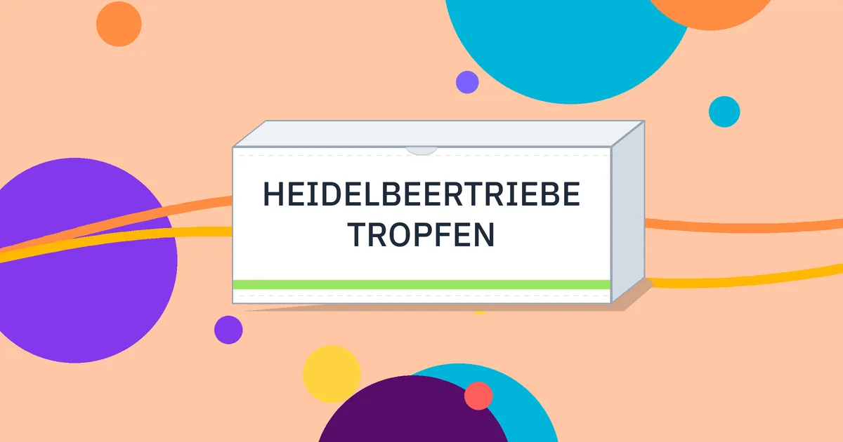 Symbolbild: Packung mit der Aufschrift HEIDELBEERTRIEBE TROPFEN (PZN 15228631) – Verfügbarkeit und Bezug in Apotheken in Frankfurt am Main