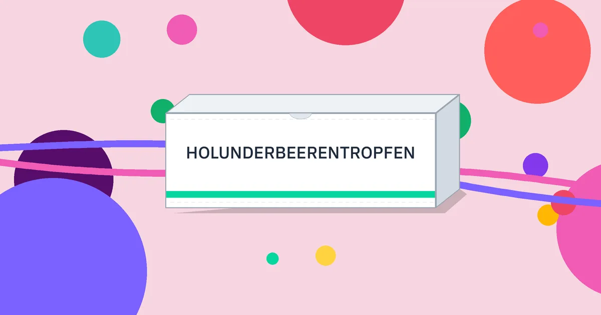 Symbolbild: Packung mit der Aufschrift HOLUNDERBEERENTROPFEN (PZN 13894677) – Verfügbarkeit und Bezug in Apotheken in Frankfurt am Main