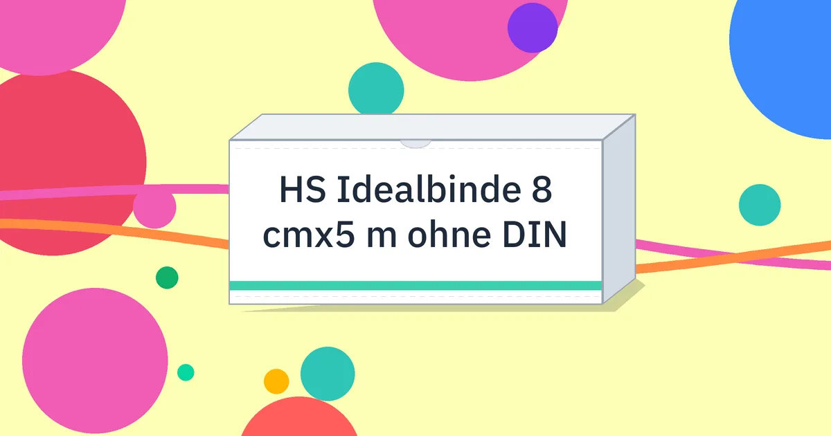 Symbolbild: Packung mit der Aufschrift HS Idealbinde 8 cmx5 m ohne DIN (PZN 03694204) – Verfügbarkeit und Bezug in Apotheken in Frankfurt am Main