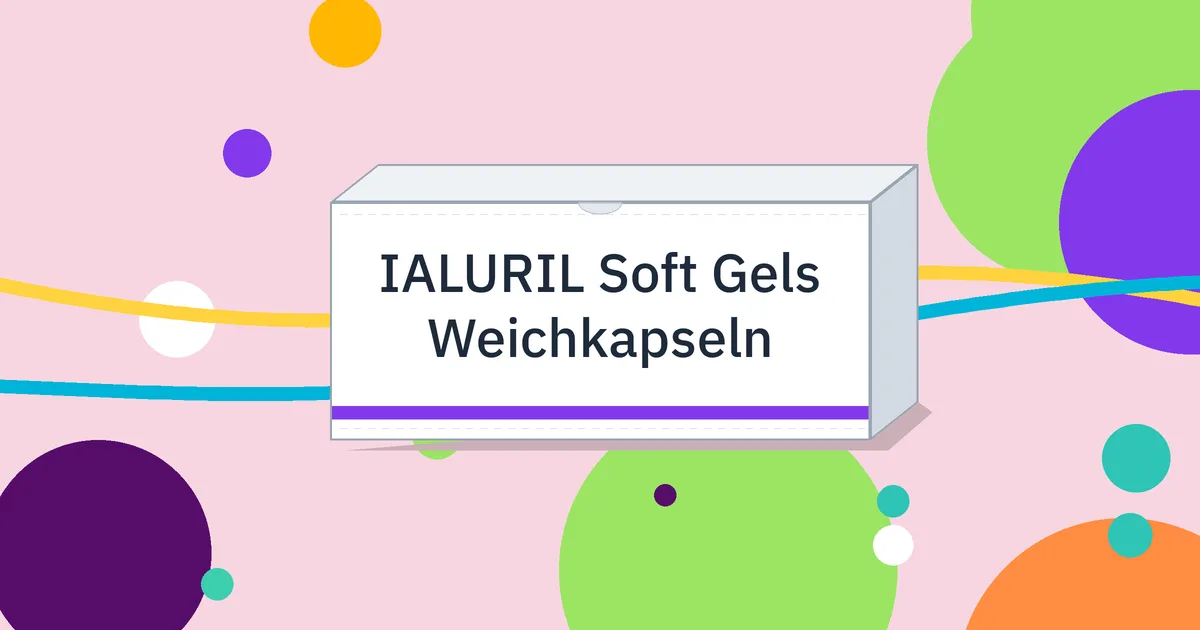 Symbolbild: Packung mit der Aufschrift IALURIL Soft Gels Weichkapseln (PZN 19473675) – Verfügbarkeit und Bezug in Apotheken in Frankfurt am Main