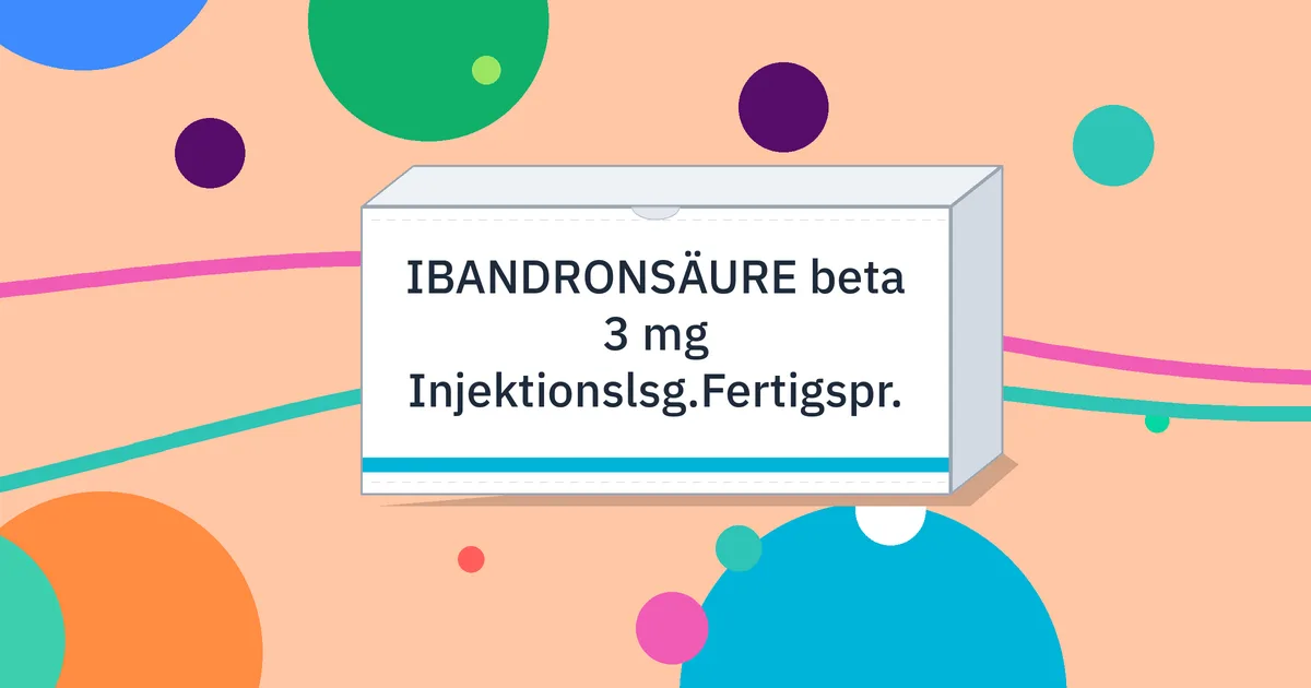 Symbolbild: Packung mit der Aufschrift IBANDRONSÄURE beta 3 mg Injektionslsg.Fertigspr. (PZN 08881520) – Verfügbarkeit und Bezug in Apotheken in Frankfurt am Main
