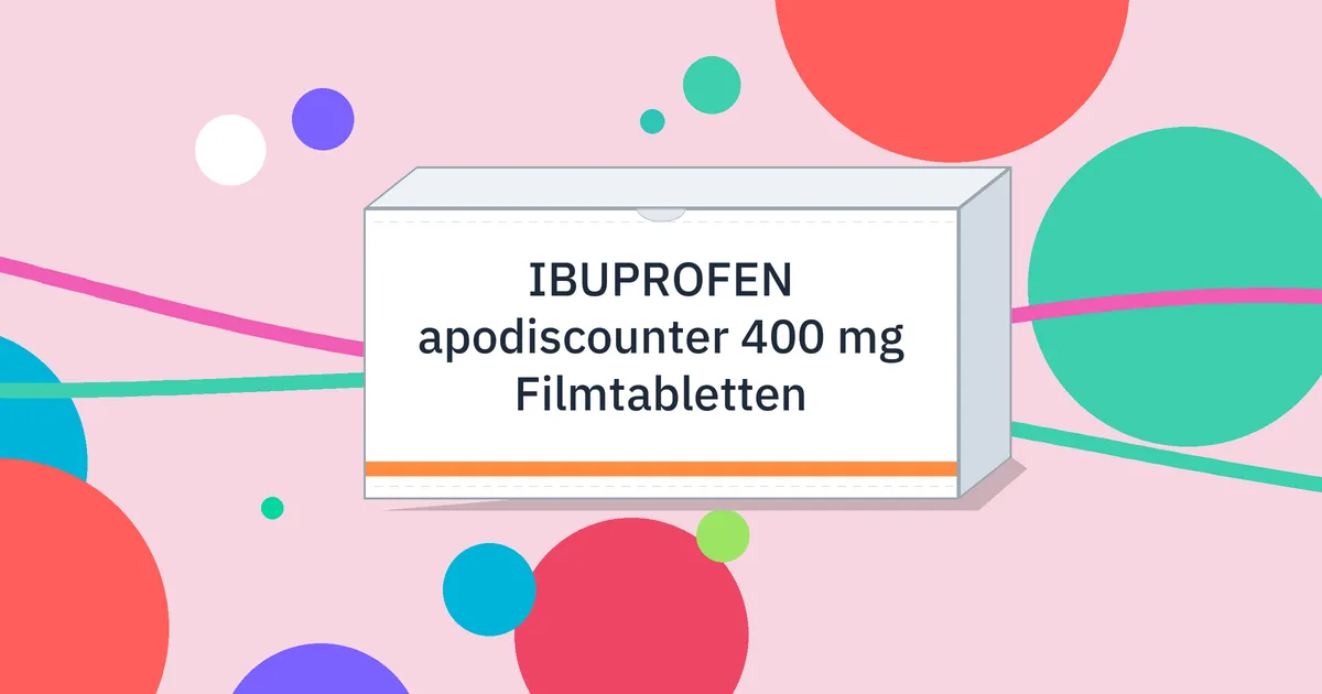 Symbolbild: Packung mit der Aufschrift IBUPROFEN apodiscounter 400 mg Filmtabletten (PZN 18188234) – Verfügbarkeit und Bezug in Apotheken in Frankfurt am Main