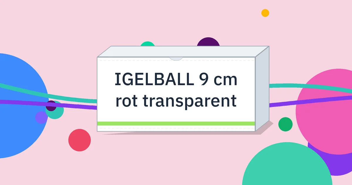 Symbolbild: Packung mit der Aufschrift IGELBALL 9 cm rot transparent (PZN 01231701) – Verfügbarkeit und Bezug in Apotheken in Frankfurt am Main