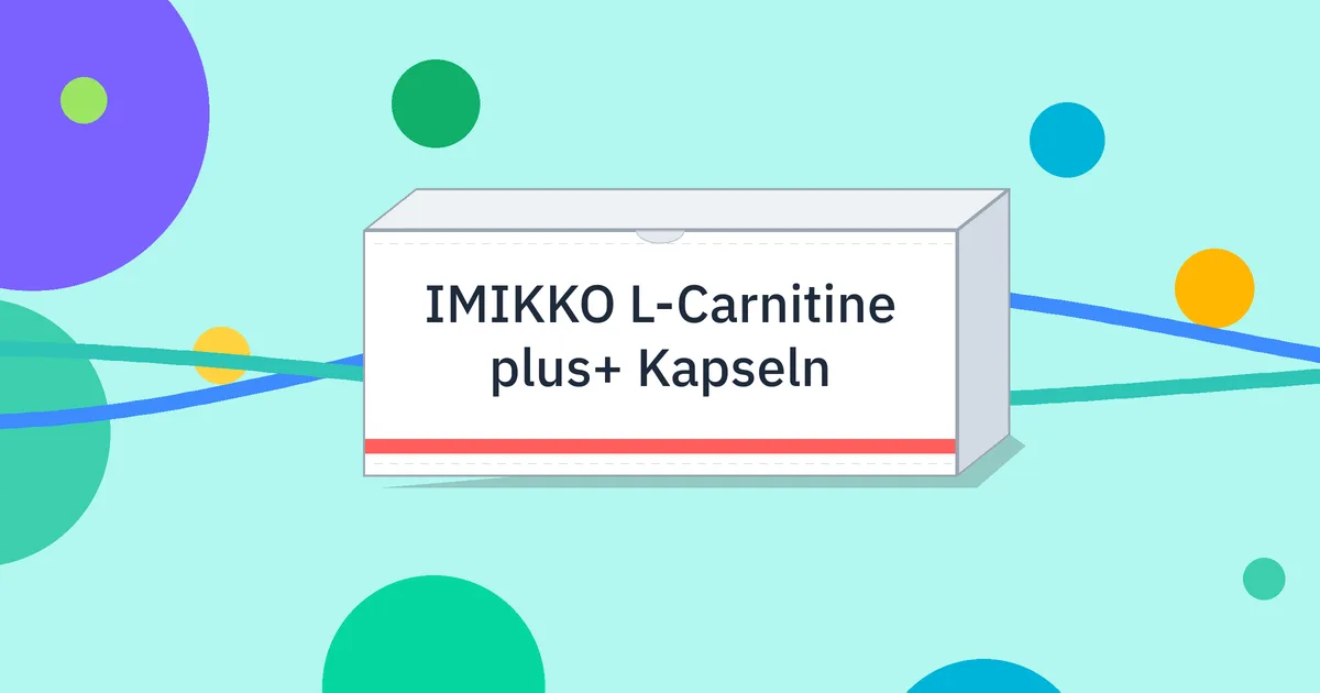 Symbolbild: Packung mit der Aufschrift IMIKKO L-Carnitine plus+ Kapseln (PZN 19995528) – Verfügbarkeit und Bezug in Apotheken in Frankfurt am Main
