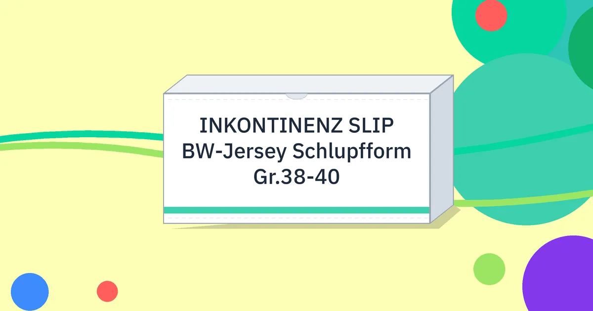 Symbolbild: Packung mit der Aufschrift INKONTINENZ SLIP BW-Jersey Schlupfform Gr.38-40 (PZN 10217663) – Verfügbarkeit und Bezug in Apotheken in Frankfurt am Main