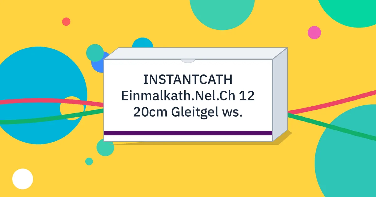 Symbolbild: Packung mit der Aufschrift INSTANTCATH Einmalkath.Nel.Ch 12 20cm Gleitgel ws. (PZN 00103970) – Verfügbarkeit und Bezug in Apotheken in Frankfurt am Main