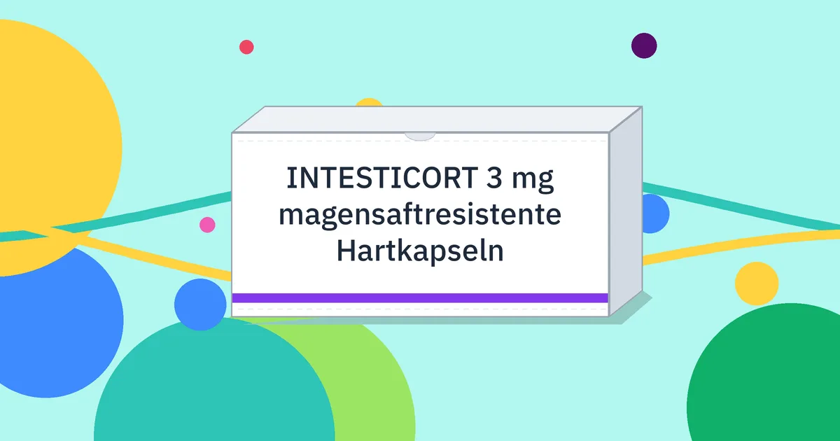 Symbolbild: Packung mit der Aufschrift INTESTICORT 3 mg magensaftresistente Hartkapseln (PZN 17971297) – Verfügbarkeit und Bezug in Apotheken in Frankfurt am Main