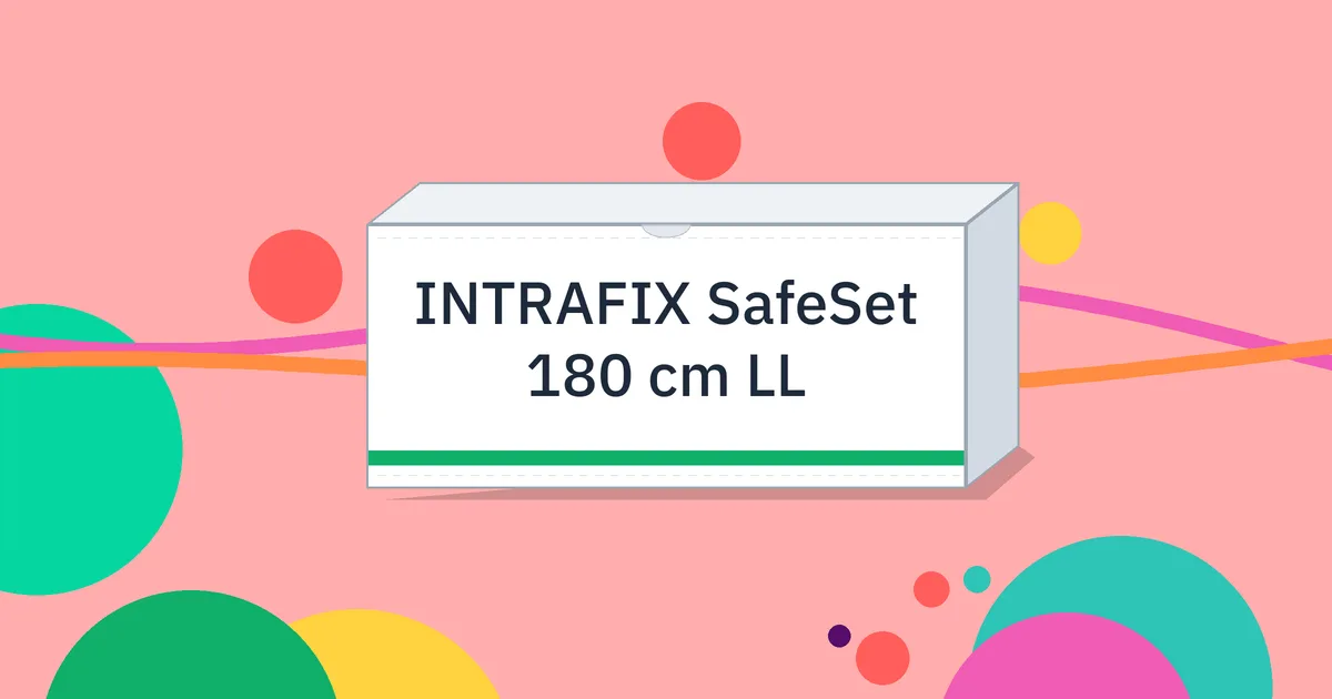 Symbolbild: Packung mit der Aufschrift INTRAFIX SafeSet 180 cm LL (PZN 01900697) – Verfügbarkeit und Bezug in Apotheken in Frankfurt am Main