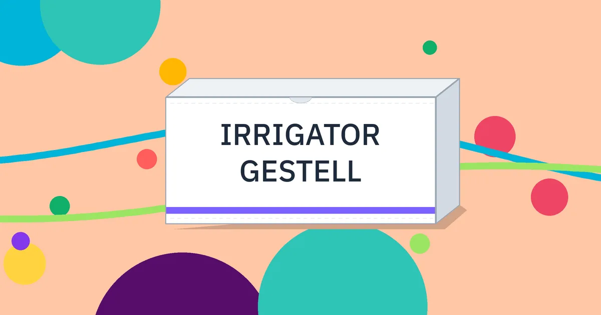 Symbolbild: Packung mit der Aufschrift IRRIGATOR GESTELL (PZN 02008402) – Verfügbarkeit und Bezug in Apotheken in Frankfurt am Main