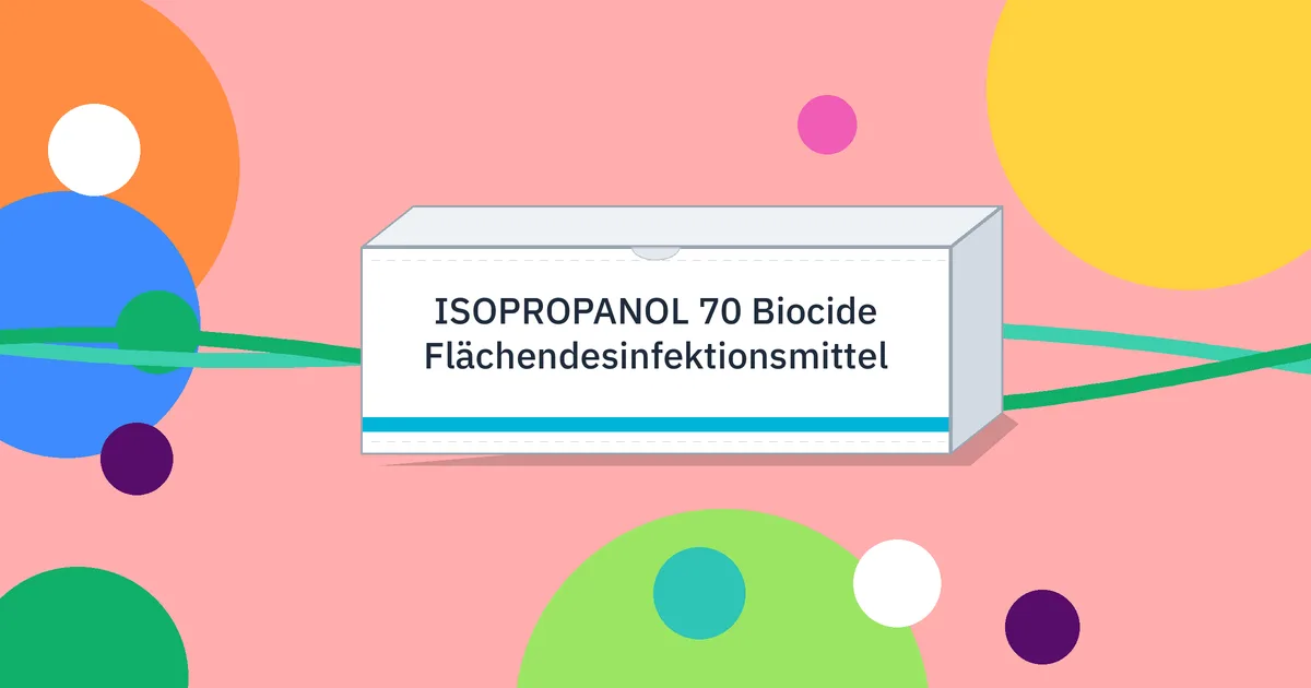Symbolbild: Packung mit der Aufschrift ISOPROPANOL 70 Biocide Flächendesinfektionsmittel (PZN 19178278) – Verfügbarkeit und Bezug in Apotheken in Frankfurt am Main