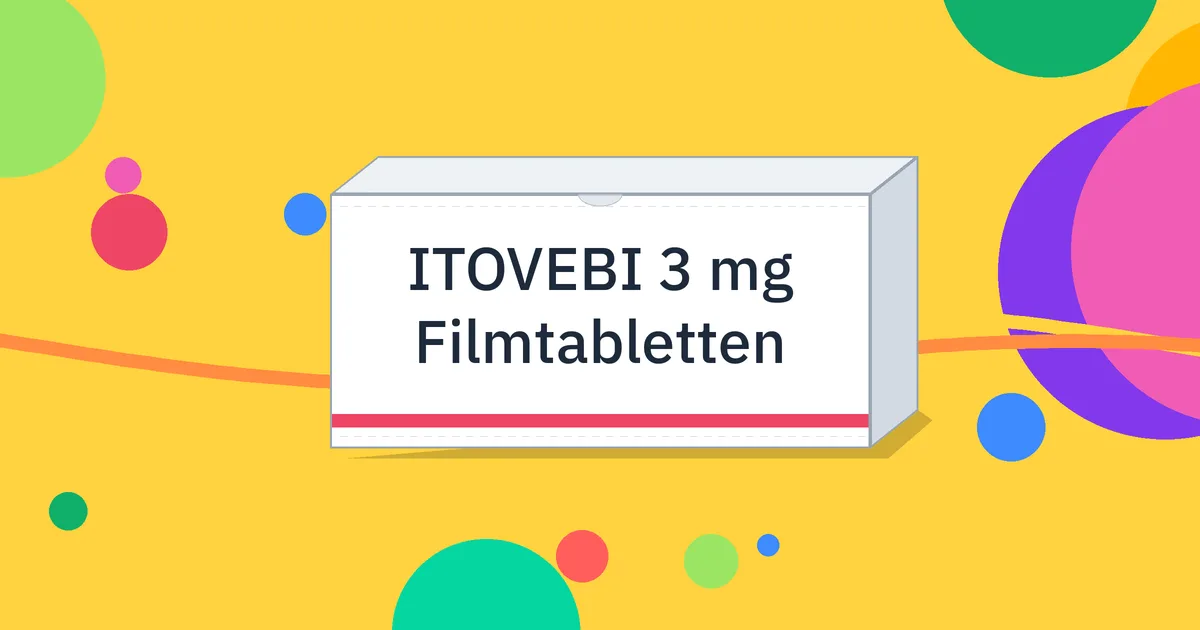 Symbolbild: Packung mit der Aufschrift ITOVEBI 3 mg Filmtabletten (PZN 19278413) – Verfügbarkeit und Bezug in Apotheken in Frankfurt am Main