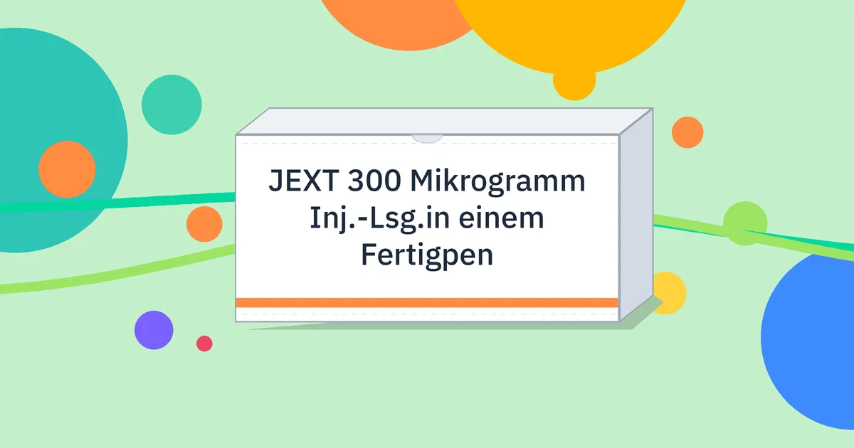 Symbolbild: Packung mit der Aufschrift JEXT 300 Mikrogramm Inj.-Lsg.in einem Fertigpen (PZN 18760823) – Verfügbarkeit und Bezug in Apotheken in Frankfurt am Main