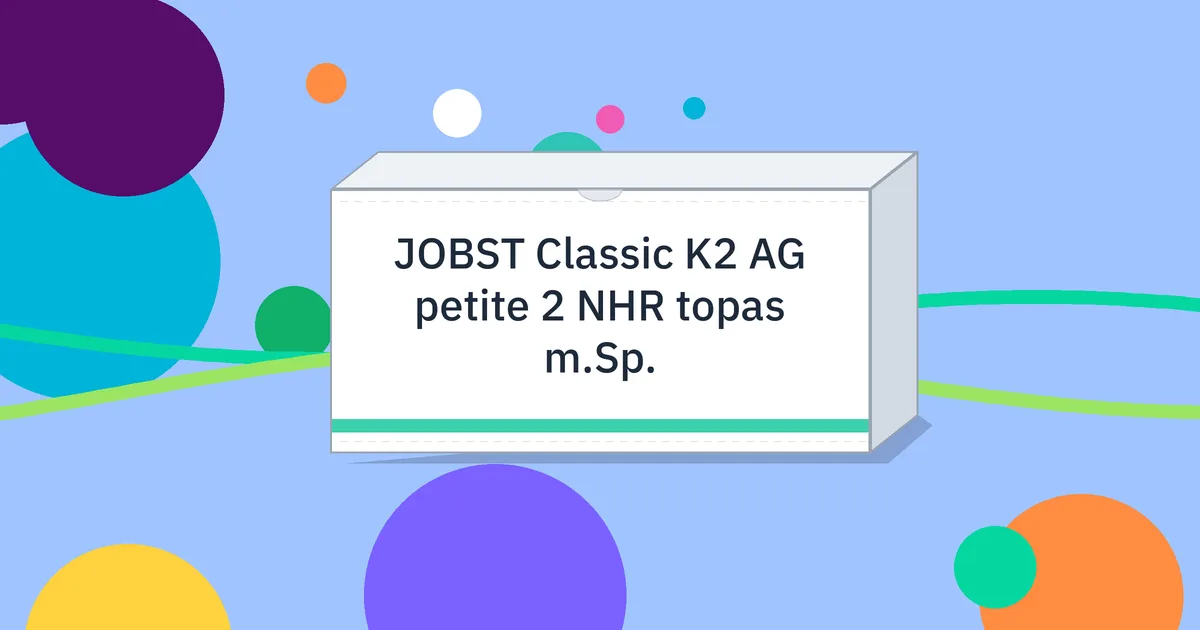 Symbolbild: Packung mit der Aufschrift JOBST Classic K2 AG petite 2 NHR topas m.Sp. (PZN 13063019) – Verfügbarkeit und Bezug in Apotheken in Frankfurt am Main