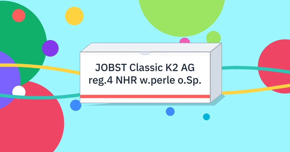 Symbolbild: Packung mit der Aufschrift JOBST Classic K2 AG reg.4 NHR w.perle o.Sp. (PZN 10727335) – Verfügbarkeit und Bezug in Apotheken in Frankfurt am Main
