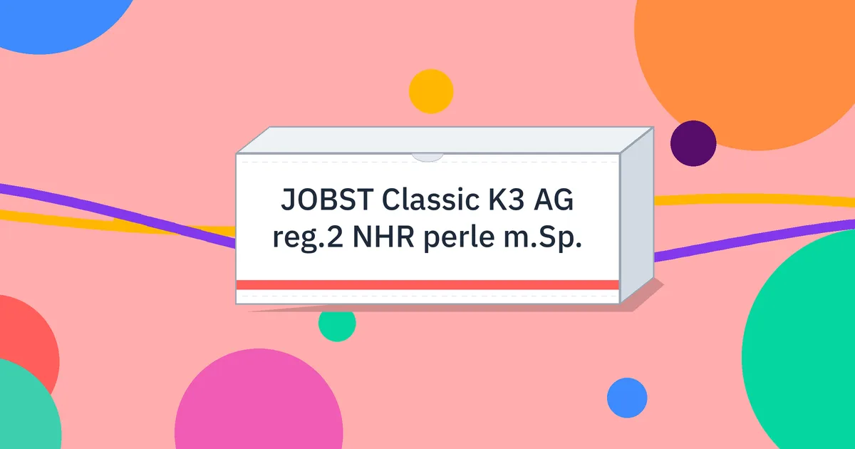 Symbolbild: Packung mit der Aufschrift JOBST Classic K3 AG reg.2 NHR perle m.Sp. (PZN 13073265) – Verfügbarkeit und Bezug in Apotheken in Frankfurt am Main