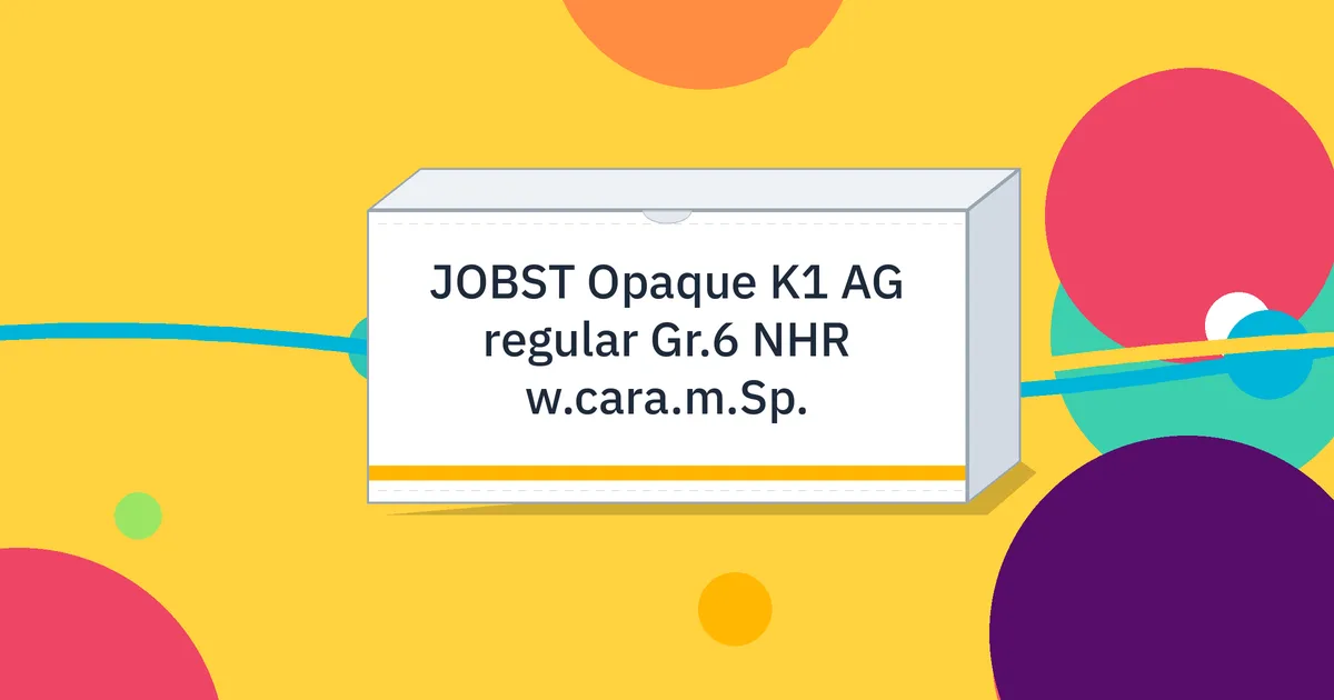 Symbolbild: Packung mit der Aufschrift JOBST Opaque K1 AG regular Gr.6 NHR w.cara.m.Sp. (PZN 13091889) – Verfügbarkeit und Bezug in Apotheken in Frankfurt am Main
