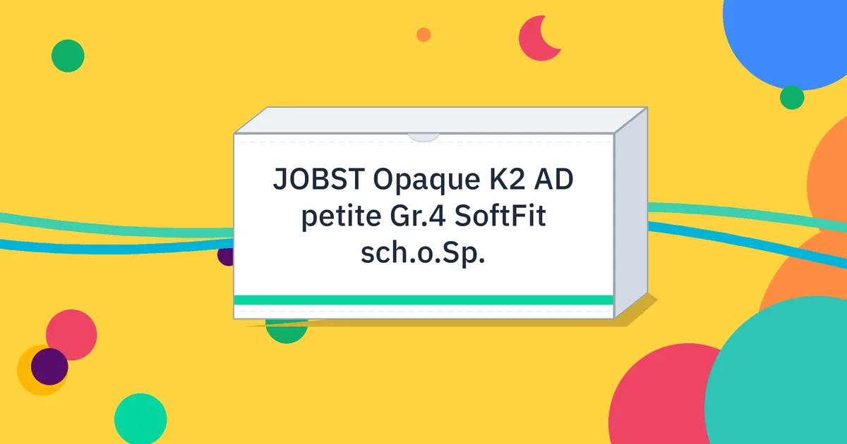 Symbolbild: Packung mit der Aufschrift JOBST Opaque K2 AD petite Gr.4 SoftFit sch.o.Sp. (PZN 11250355) – Verfügbarkeit und Bezug in Apotheken in Frankfurt am Main