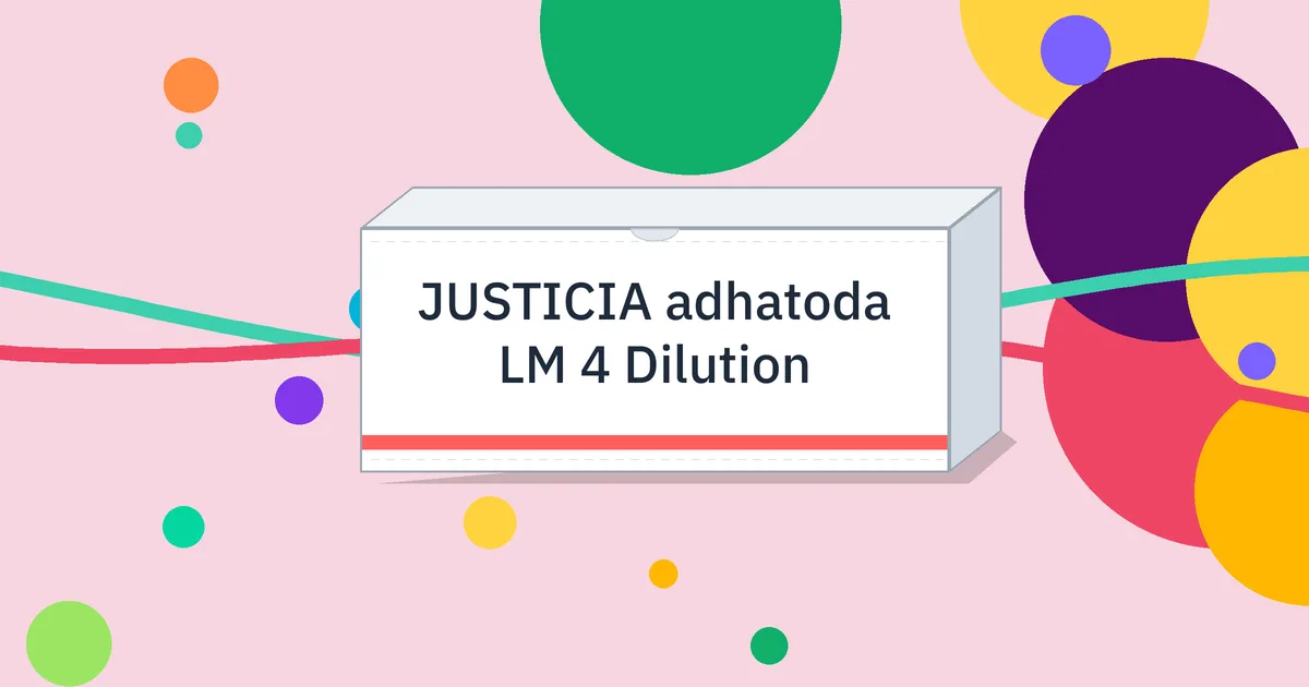 Symbolbild: Packung mit der Aufschrift JUSTICIA adhatoda LM 4 Dilution (PZN 13565471) – Verfügbarkeit und Bezug in Apotheken in Frankfurt am Main
