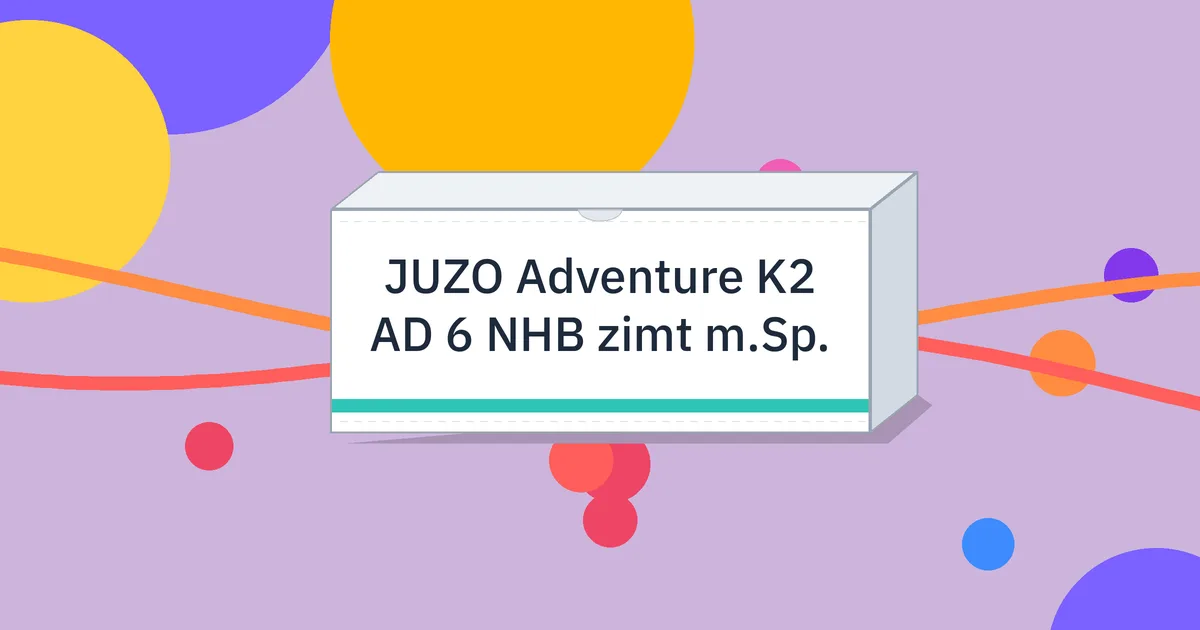 Symbolbild: Packung mit der Aufschrift JUZO Adventure K2 AD 6 NHB zimt m.Sp. (PZN 16494174) – Verfügbarkeit und Bezug in Apotheken in Frankfurt am Main