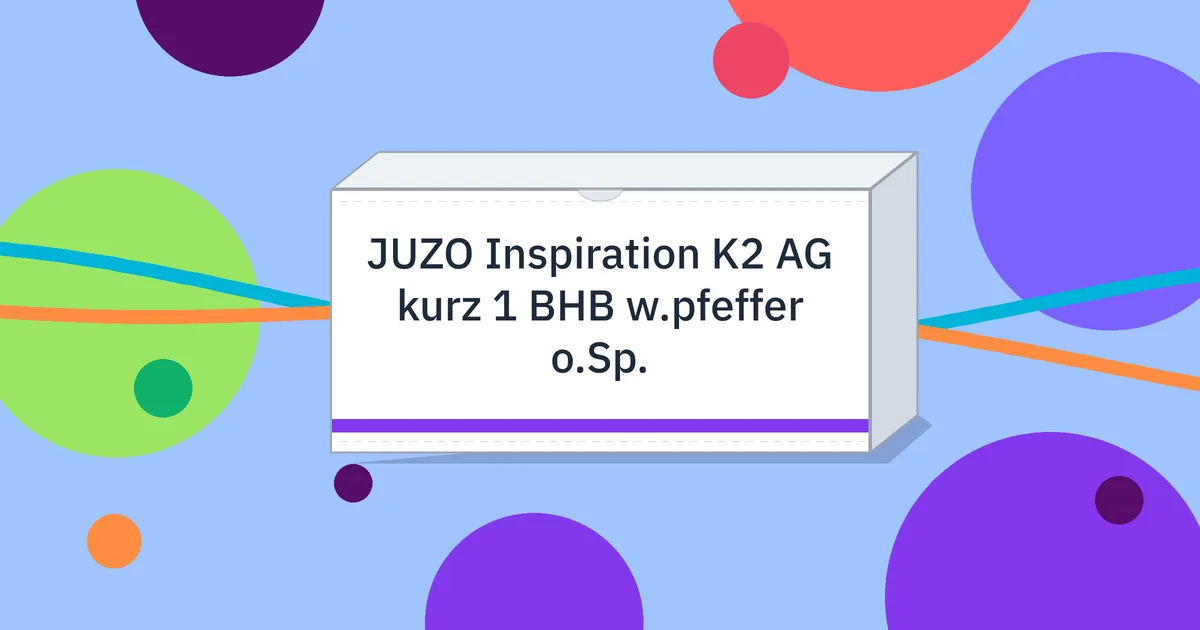 Symbolbild: Packung mit der Aufschrift JUZO Inspiration K2 AG kurz 1 BHB w.pfeffer o.Sp. (PZN 14850446) – Verfügbarkeit und Bezug in Apotheken in Frankfurt am Main