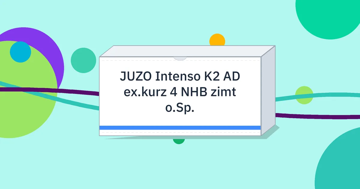 Symbolbild: Packung mit der Aufschrift JUZO Intenso K2 AD ex.kurz 4 NHB zimt o.Sp. (PZN 18622038) – Verfügbarkeit und Bezug in Apotheken in Frankfurt am Main
