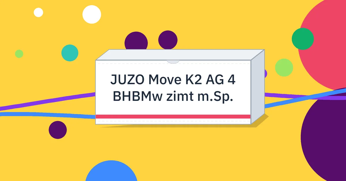 Symbolbild: Packung mit der Aufschrift JUZO Move K2 AG 4 BHBMw zimt m.Sp. (PZN 18524844) – Verfügbarkeit und Bezug in Apotheken in Frankfurt am Main