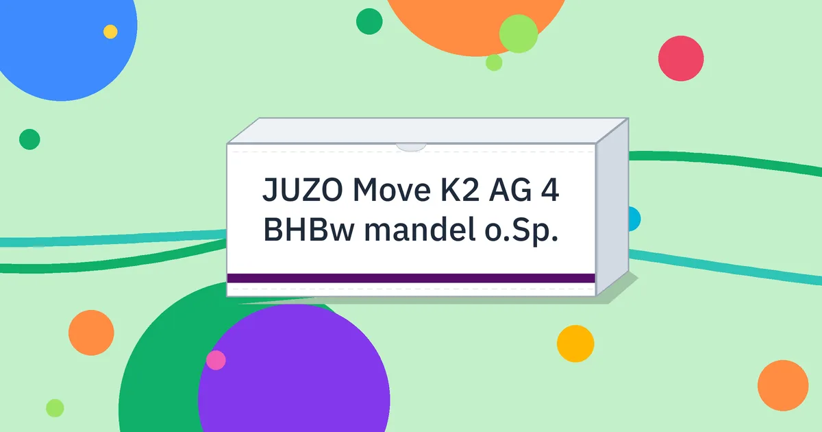 Symbolbild: Packung mit der Aufschrift JUZO Move K2 AG 4 BHBw mandel o.Sp. (PZN 16646342) – Verfügbarkeit und Bezug in Apotheken in Frankfurt am Main
