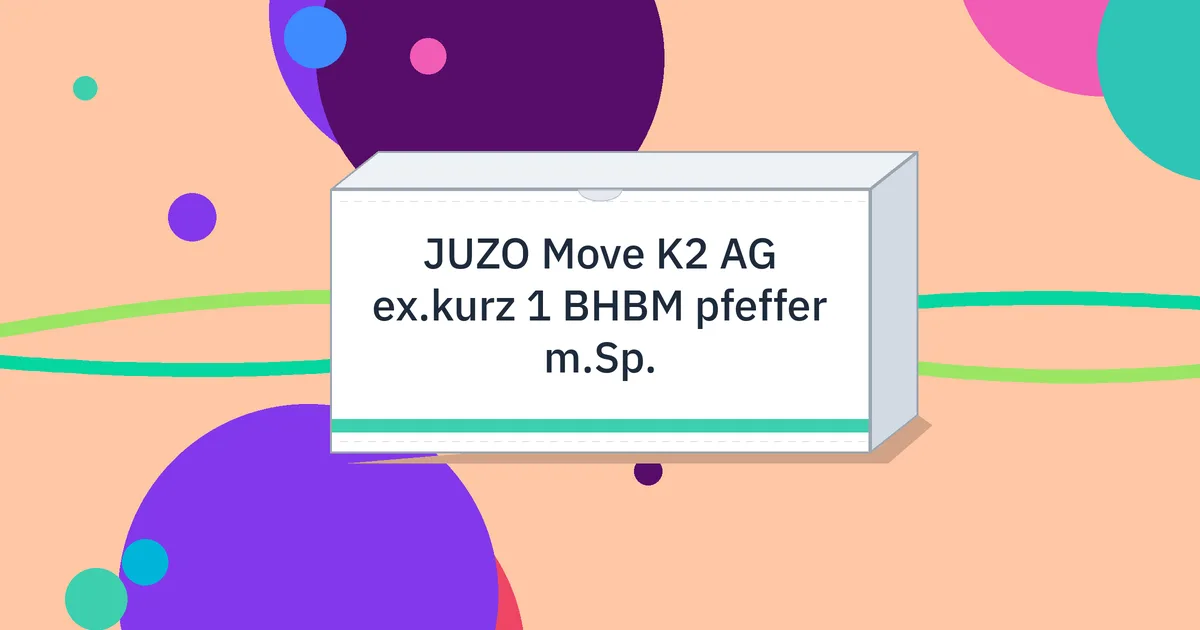 Symbolbild: Packung mit der Aufschrift JUZO Move K2 AG ex.kurz 1 BHBM pfeffer m.Sp. (PZN 16647838) – Verfügbarkeit und Bezug in Apotheken in Frankfurt am Main