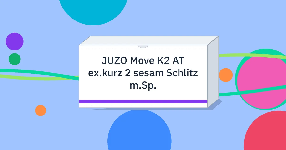 Symbolbild: Packung mit der Aufschrift JUZO Move K2 AT ex.kurz 2 sesam Schlitz m.Sp. (PZN 20671765) – Verfügbarkeit und Bezug in Apotheken in Frankfurt am Main