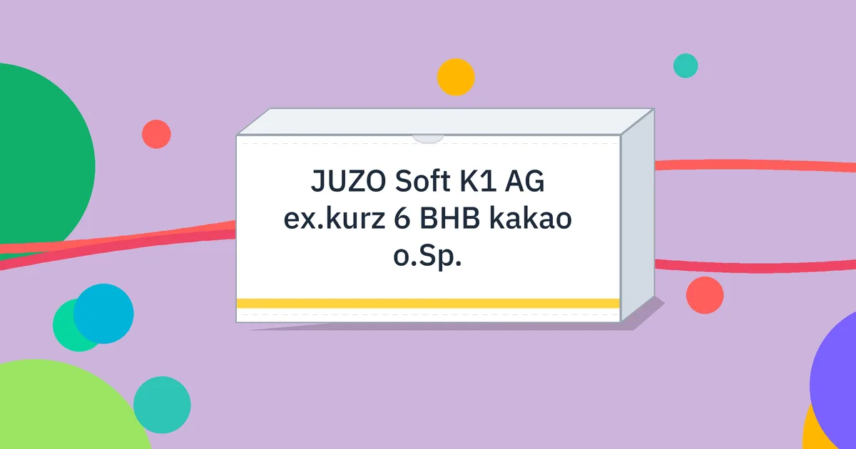 Symbolbild: Packung mit der Aufschrift JUZO Soft K1 AG ex.kurz 6 BHB kakao o.Sp. (PZN 14824532) – Verfügbarkeit und Bezug in Apotheken in Frankfurt am Main