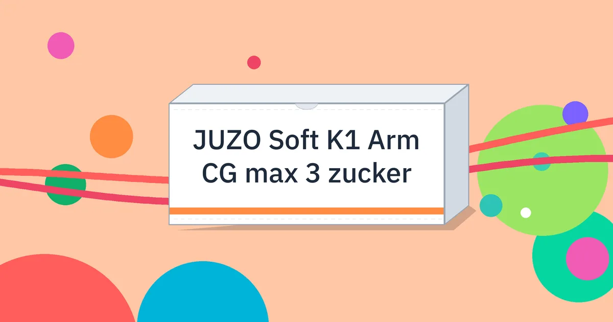 Symbolbild: Packung mit der Aufschrift JUZO Soft K1 Arm CG max 3 zucker (PZN 15510008) – Verfügbarkeit und Bezug in Apotheken in Frankfurt am Main