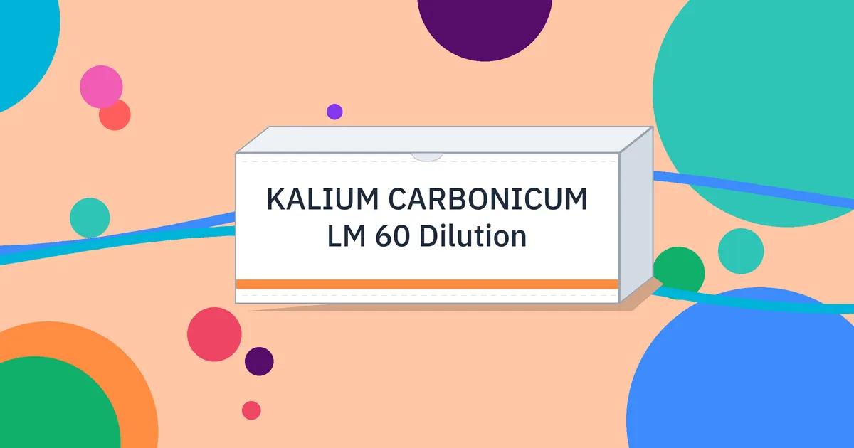 Symbolbild: Packung mit der Aufschrift KALIUM CARBONICUM LM 60 Dilution (PZN 12918513) – Verfügbarkeit und Bezug in Apotheken in Frankfurt am Main