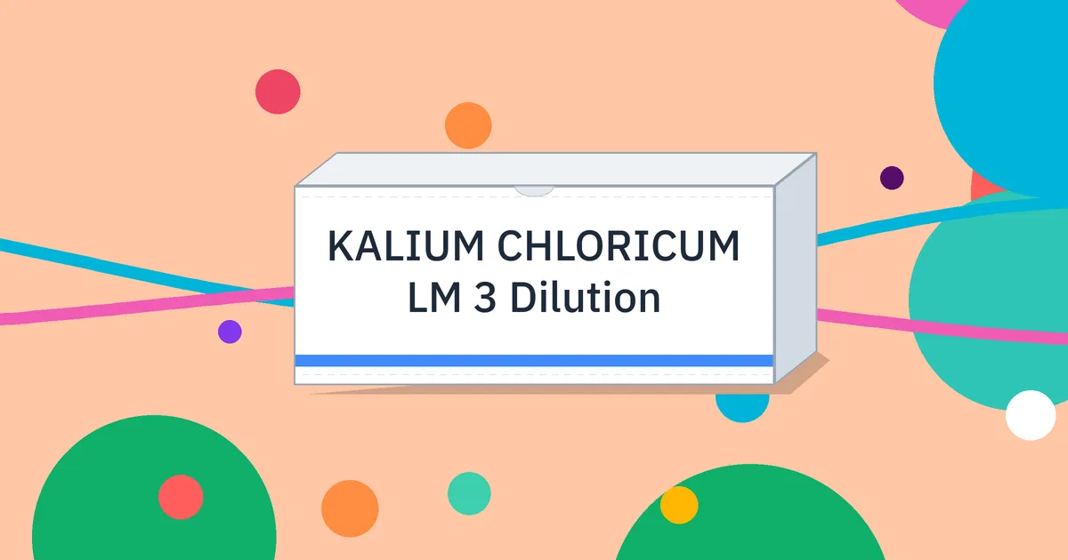 Symbolbild: Packung mit der Aufschrift KALIUM CHLORICUM LM 3 Dilution (PZN 12918602) – Verfügbarkeit und Bezug in Apotheken in Frankfurt am Main