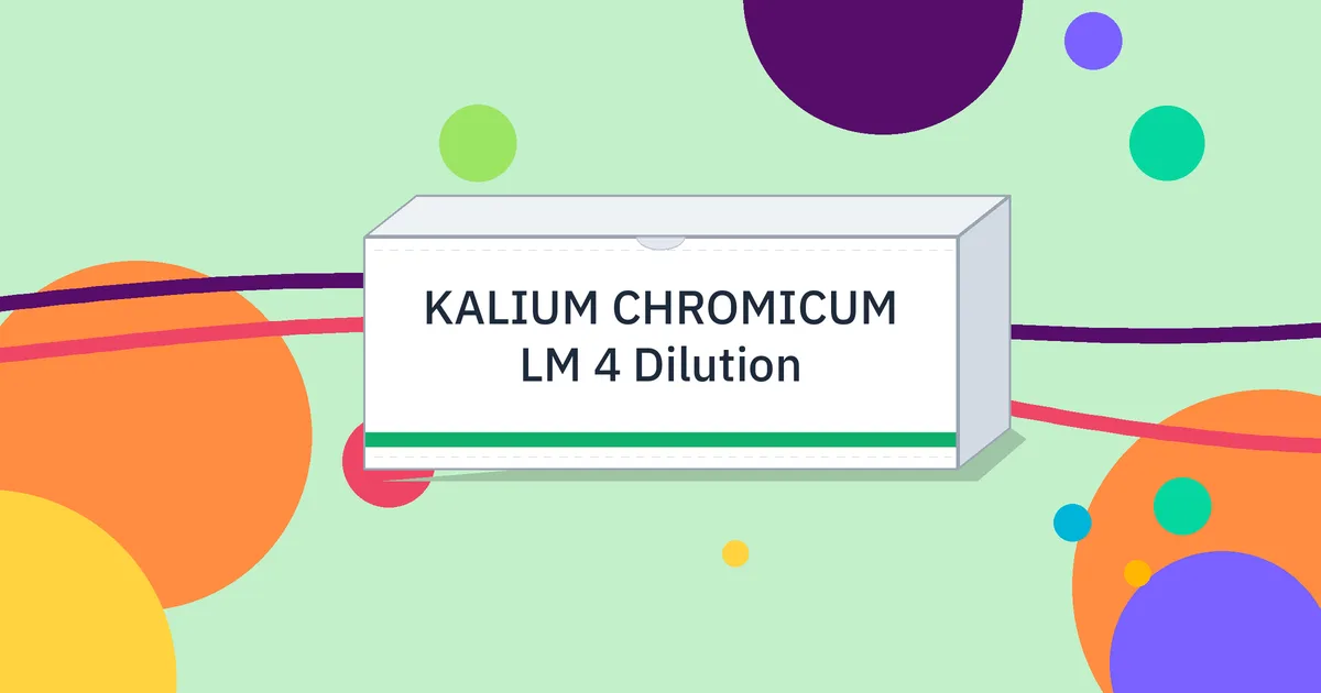 Symbolbild: Packung mit der Aufschrift KALIUM CHROMICUM LM 4 Dilution (PZN 12919122) – Verfügbarkeit und Bezug in Apotheken in Frankfurt am Main