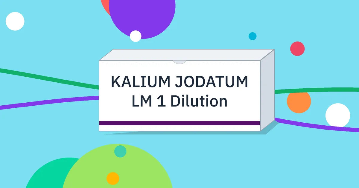 Symbolbild: Packung mit der Aufschrift KALIUM JODATUM LM 1 Dilution (PZN 12922294) – Verfügbarkeit und Bezug in Apotheken in Frankfurt am Main