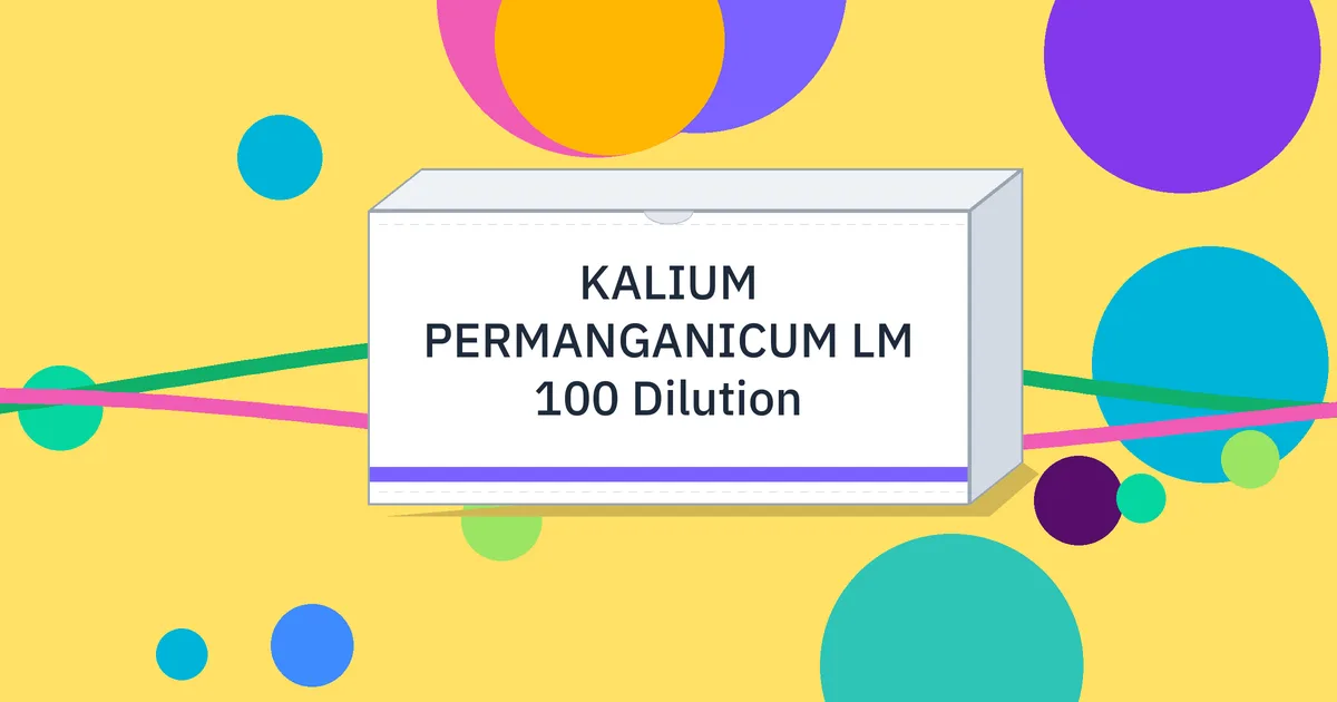 Symbolbild: Packung mit der Aufschrift KALIUM PERMANGANICUM LM 100 Dilution (PZN 12924413) – Verfügbarkeit und Bezug in Apotheken in Frankfurt am Main