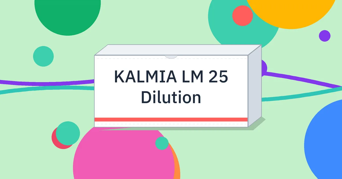 Symbolbild: Packung mit der Aufschrift KALMIA LM 25 Dilution (PZN 12927765) – Verfügbarkeit und Bezug in Apotheken in Frankfurt am Main