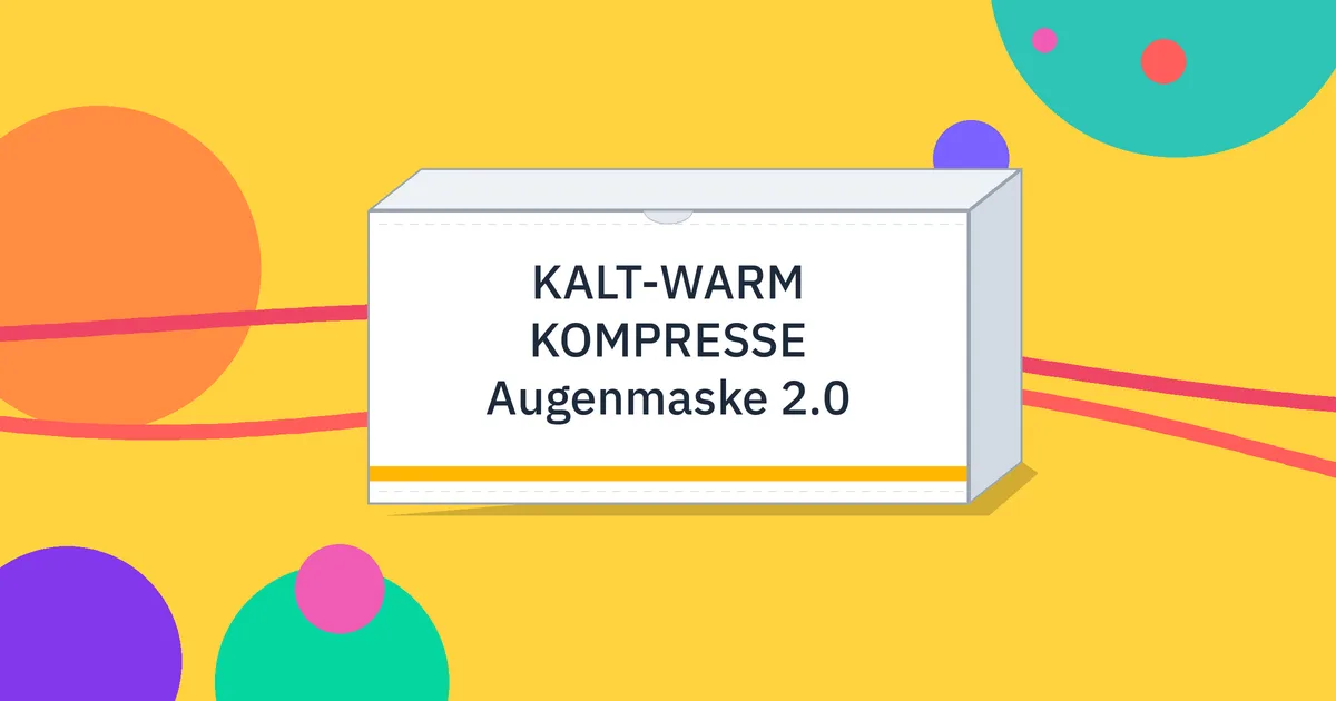 Symbolbild: Packung mit der Aufschrift KALT-WARM KOMPRESSE Augenmaske 2.0 (PZN 19421626) – Verfügbarkeit und Bezug in Apotheken in Frankfurt am Main